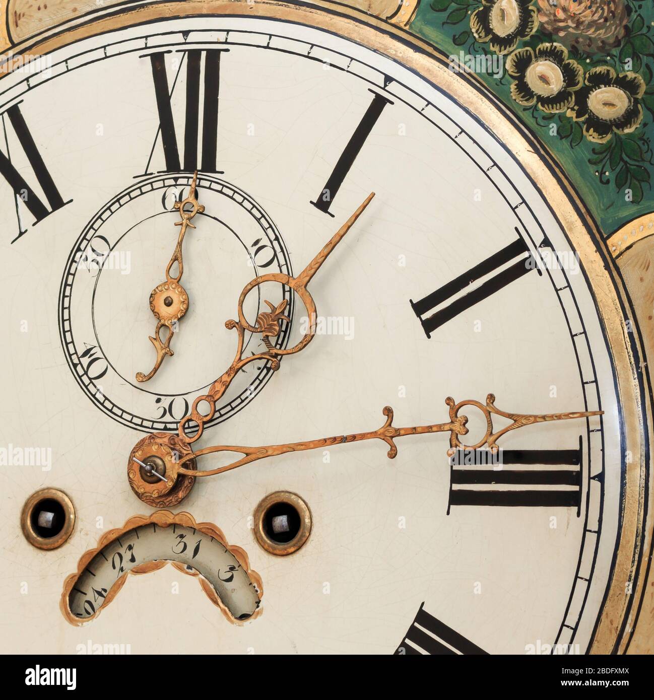 Vintage long case clock face Stock Photo - Alamy