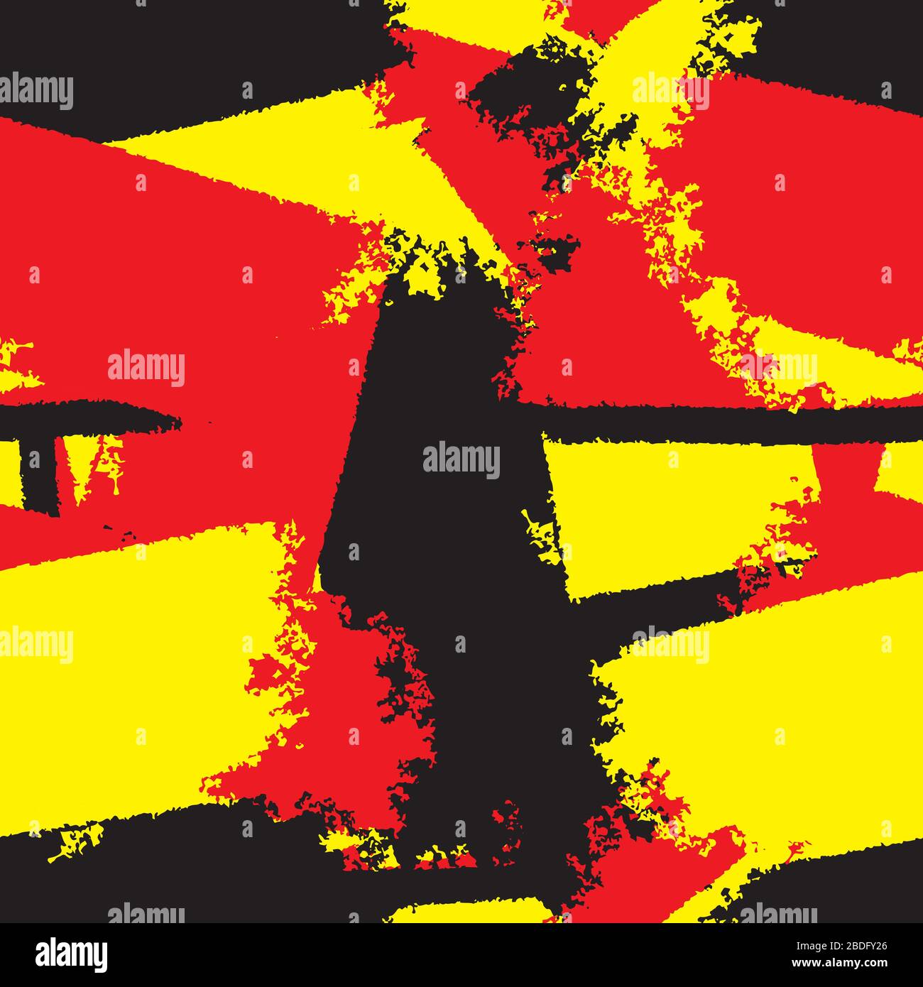 abstract seamless pattern with patches of red black and yellow. Vector ...