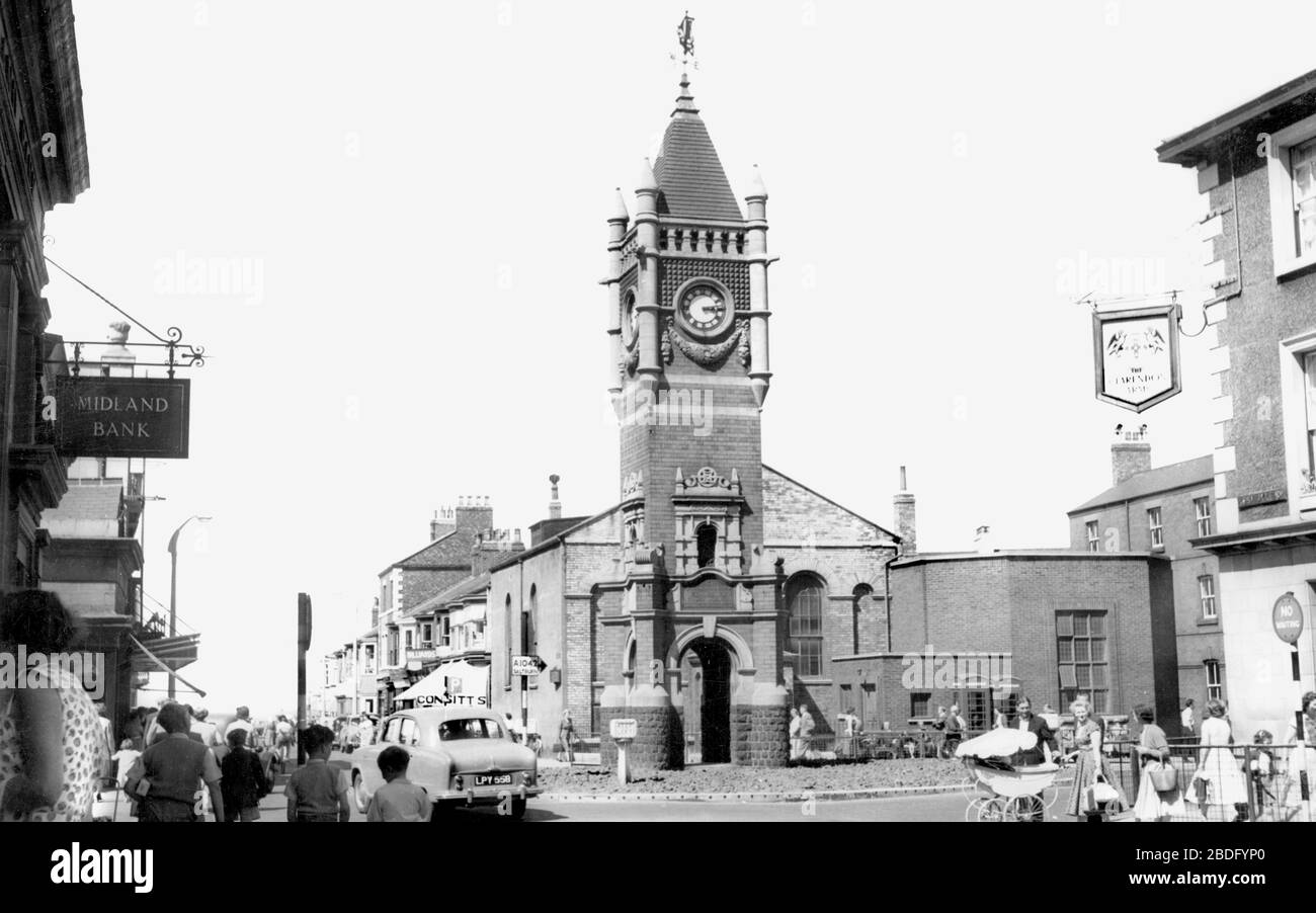 Redcar, the Town Clock c1960 Stock Photo - Alamy