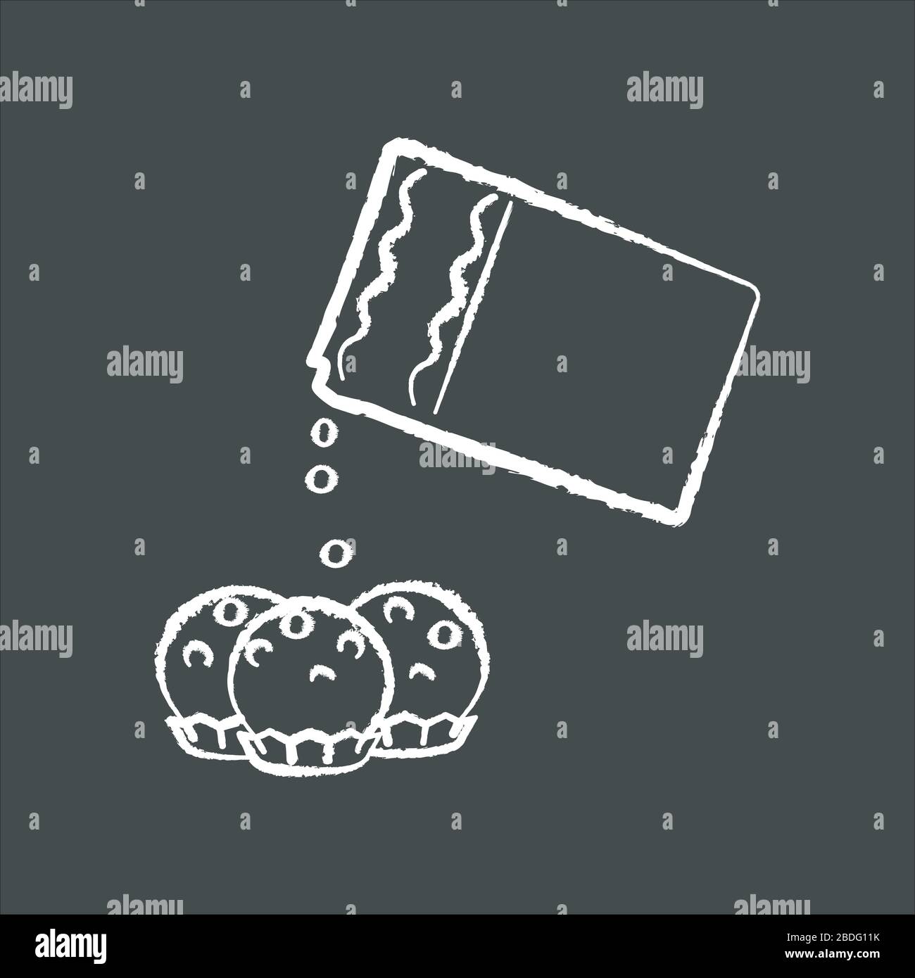 Candy making chalk white icon on black background. Sweet dessert ...