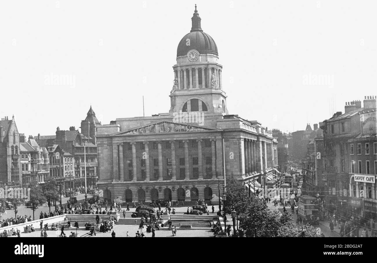 Nottingham, Council House, Market Square c1950 Stock Photo - Alamy
