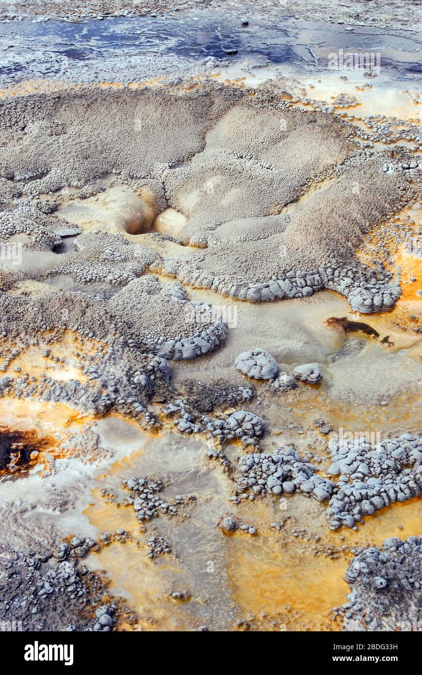 Closeup of the colors and textures produced by extremophile bacteria ...