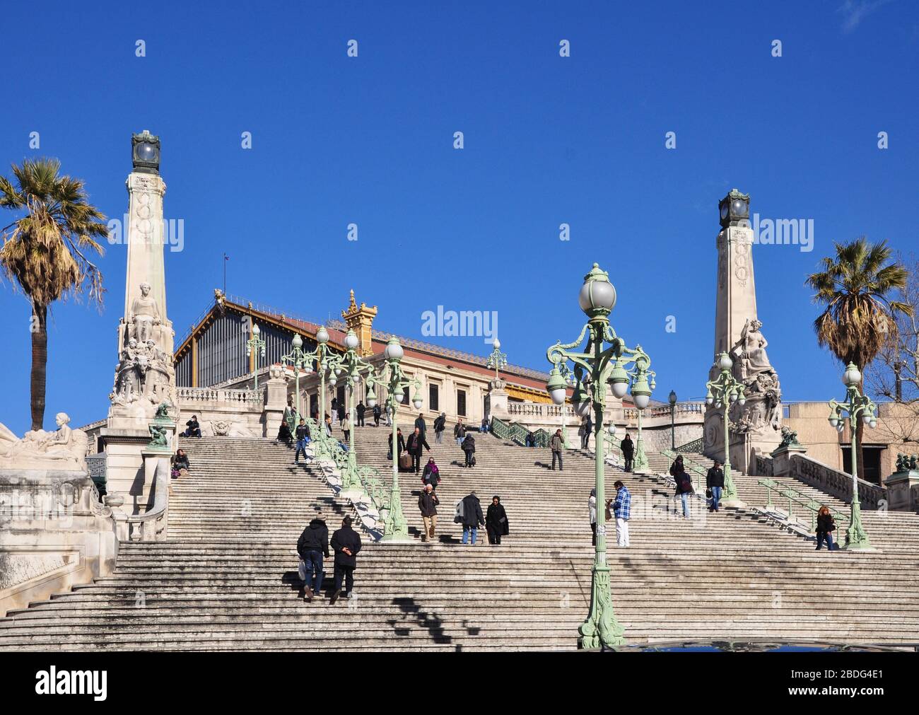 Stairs from St Charles station in Marseille Stock Photo - Alamy