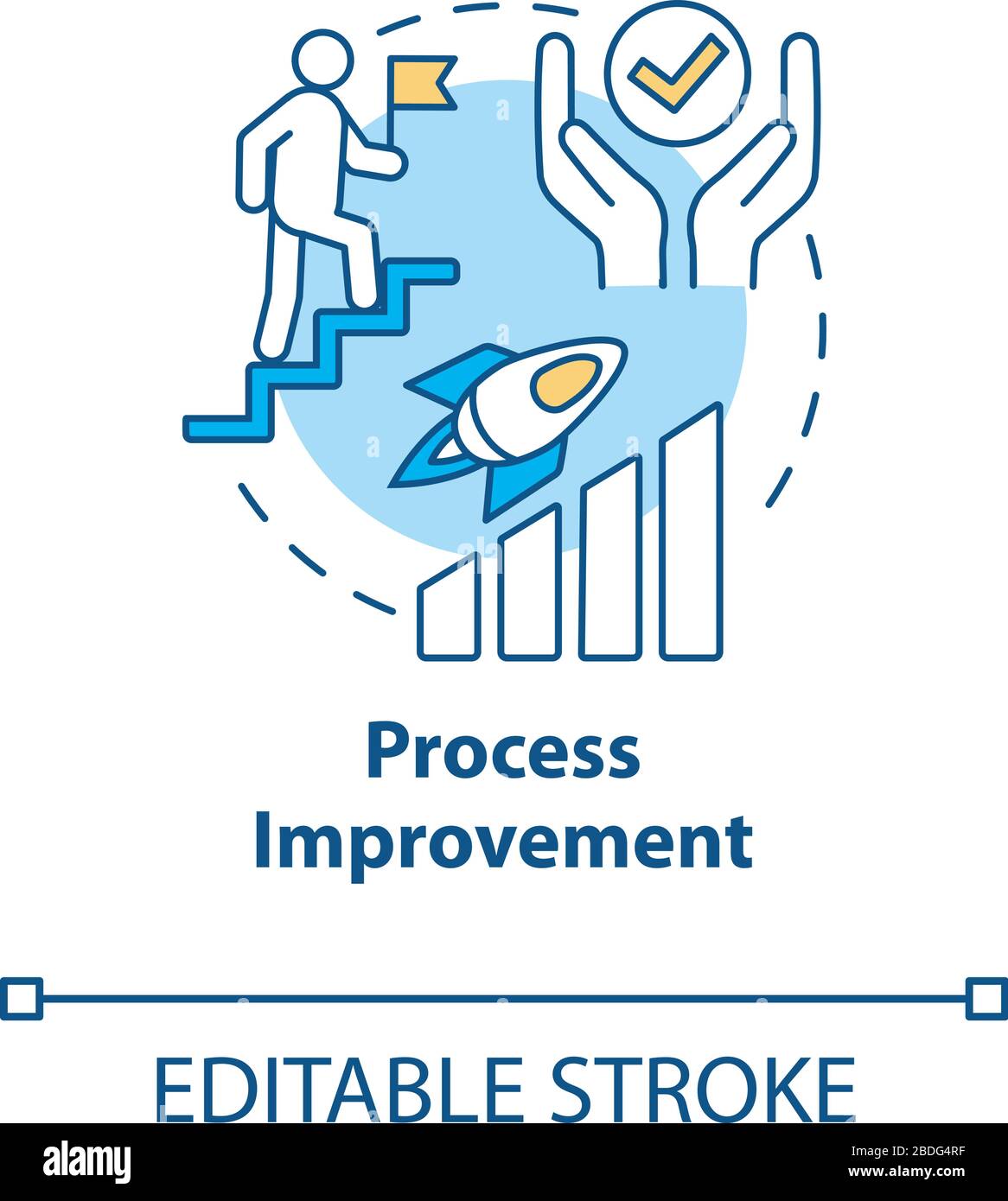 Process improvement concept icon. Workflow optimization idea thin line ... Process improvement concept icon. Workflow optimization idea thin line ...