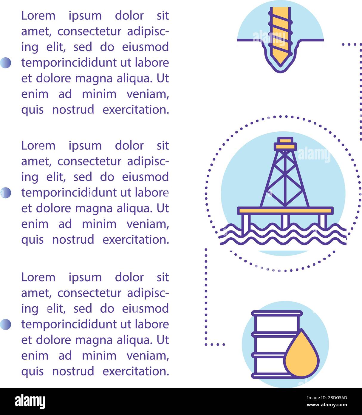 Offshore drilling concept icon with text. Oil rig construction. Marine ...