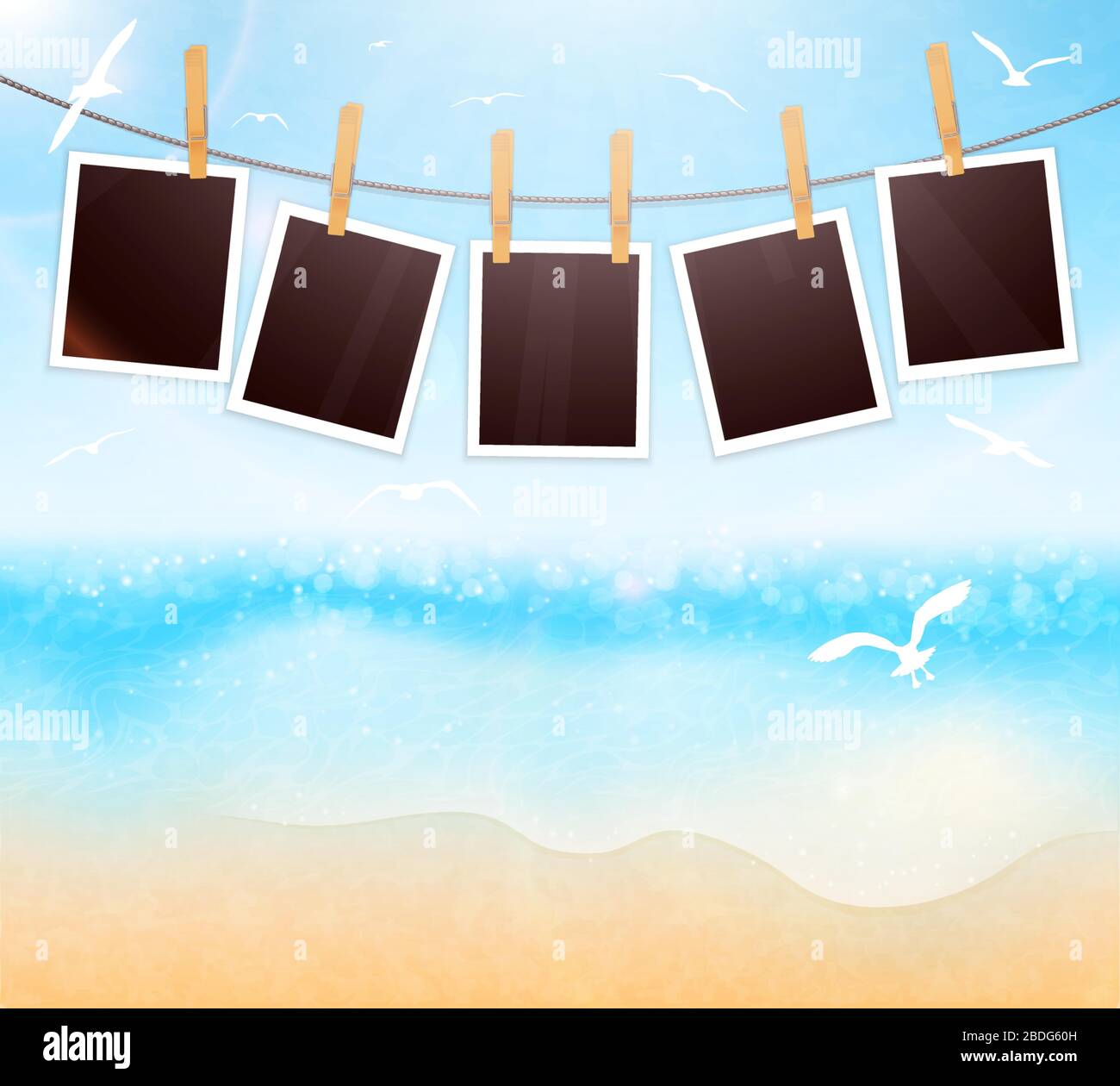 Pictures on seaside background vector Stock Vector Image & Art - Alamy