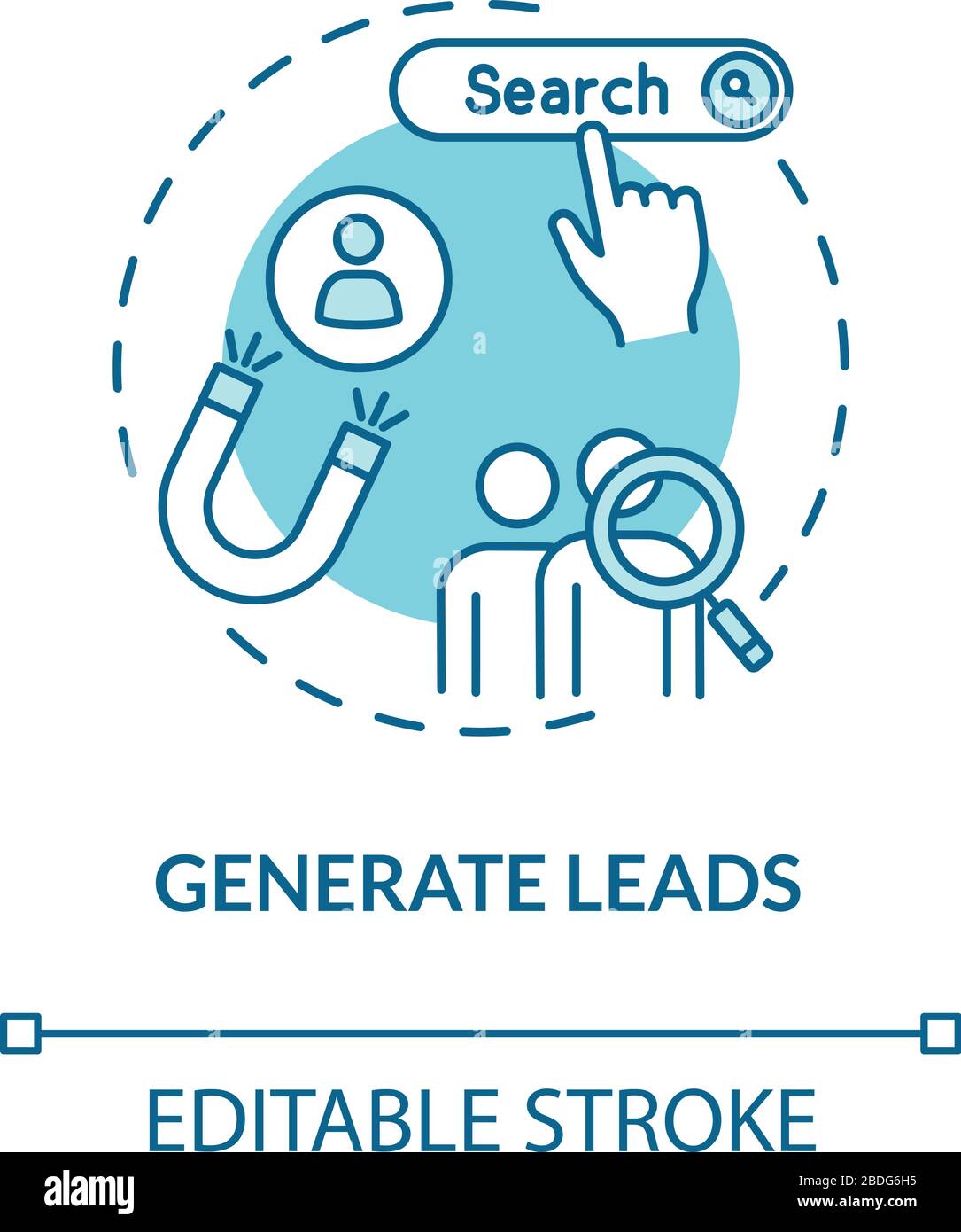 Generate leads concept icon. Inbound marketing, target audience ...