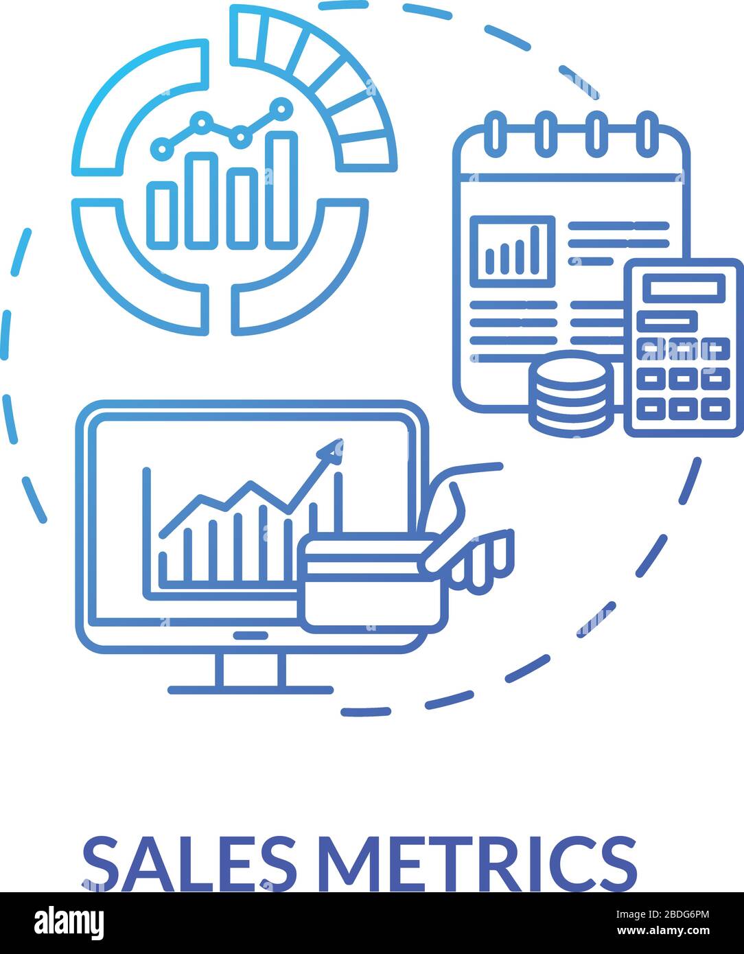 Sales metrics concept icon. Statistical analysis, analytical marketing research. Business profit ...