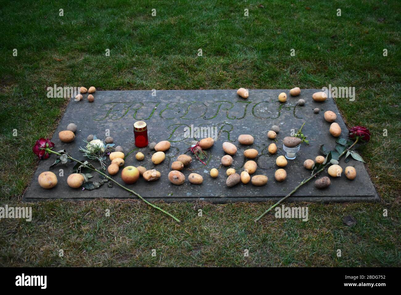 Potatoes on the grave of Frederick the Great in Potsdam Brandenburg ...
