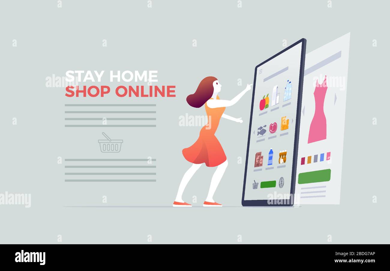 Online shopping cocept vector illustration Stock Vector Image & Art - Alamy
