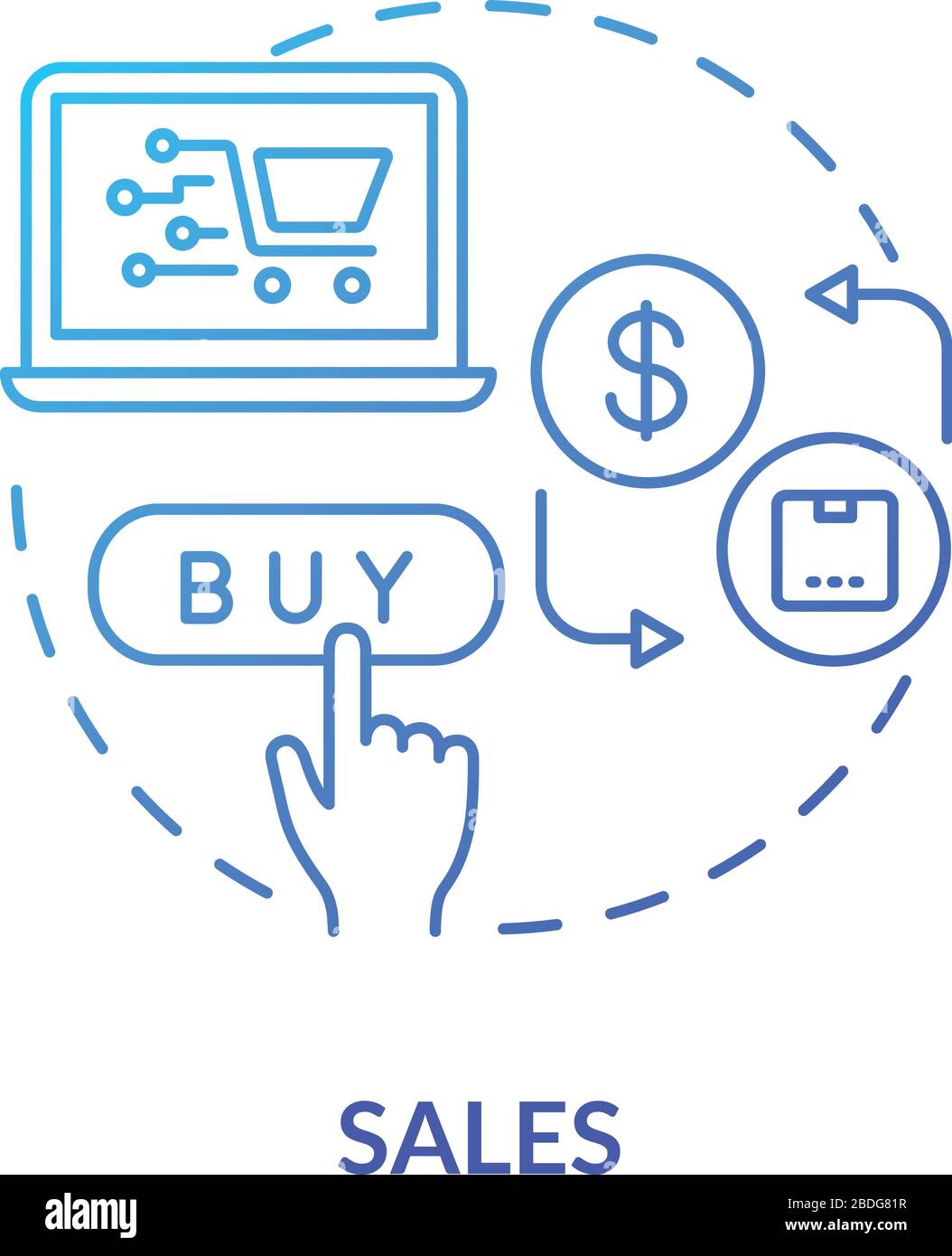 Sales concept icon. Internet shopping, modern retail business, e ...