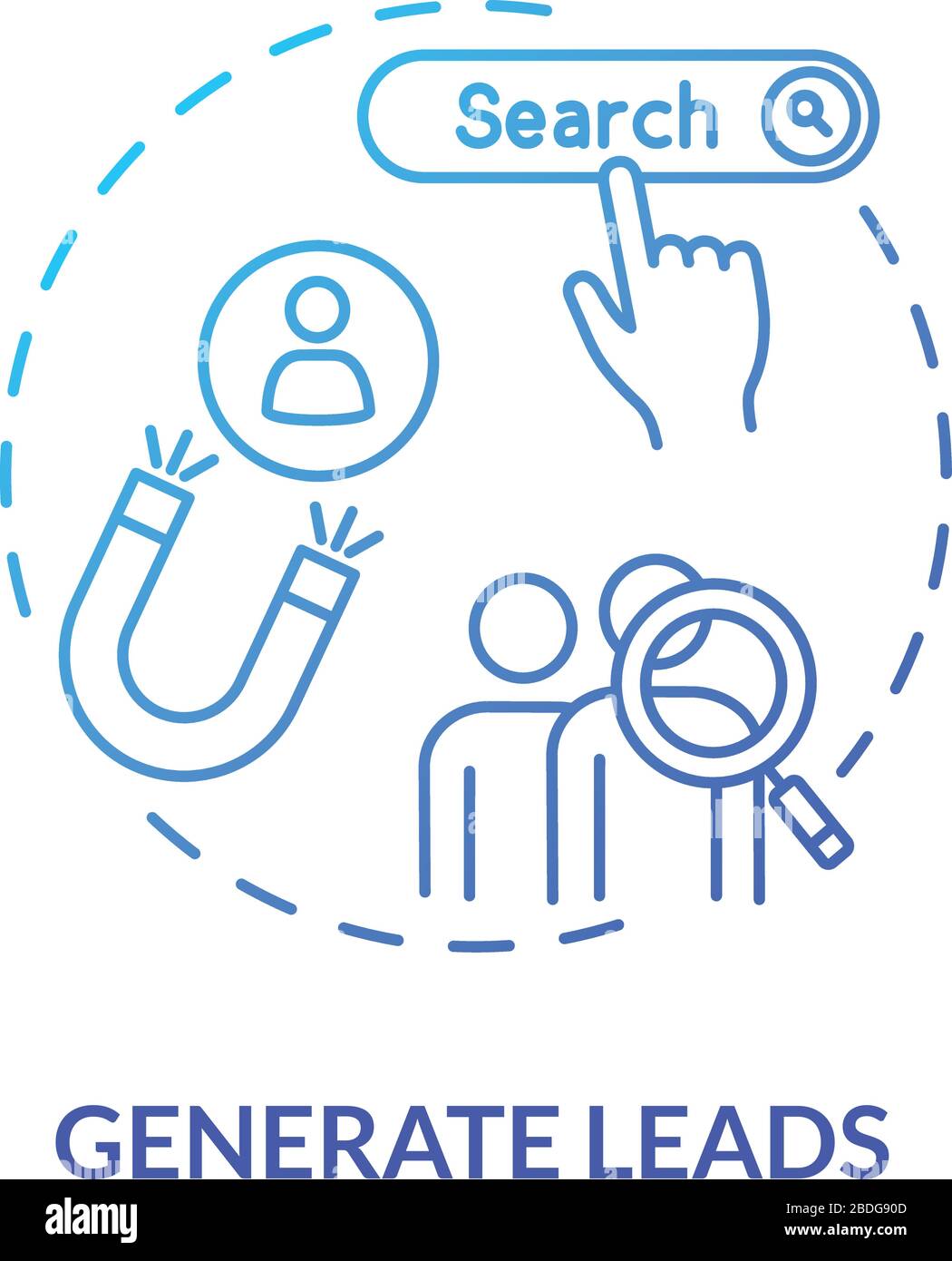 Generate leads concept icon. Inbound marketing, target audience ...