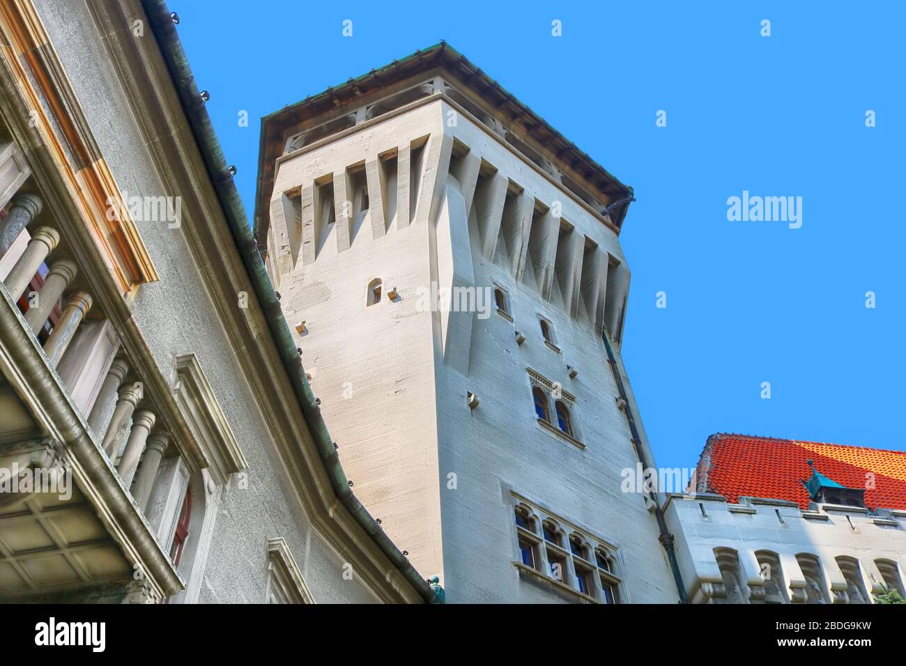 Top view of Smolenice Castle in the summer near the town of Smolenice ...
