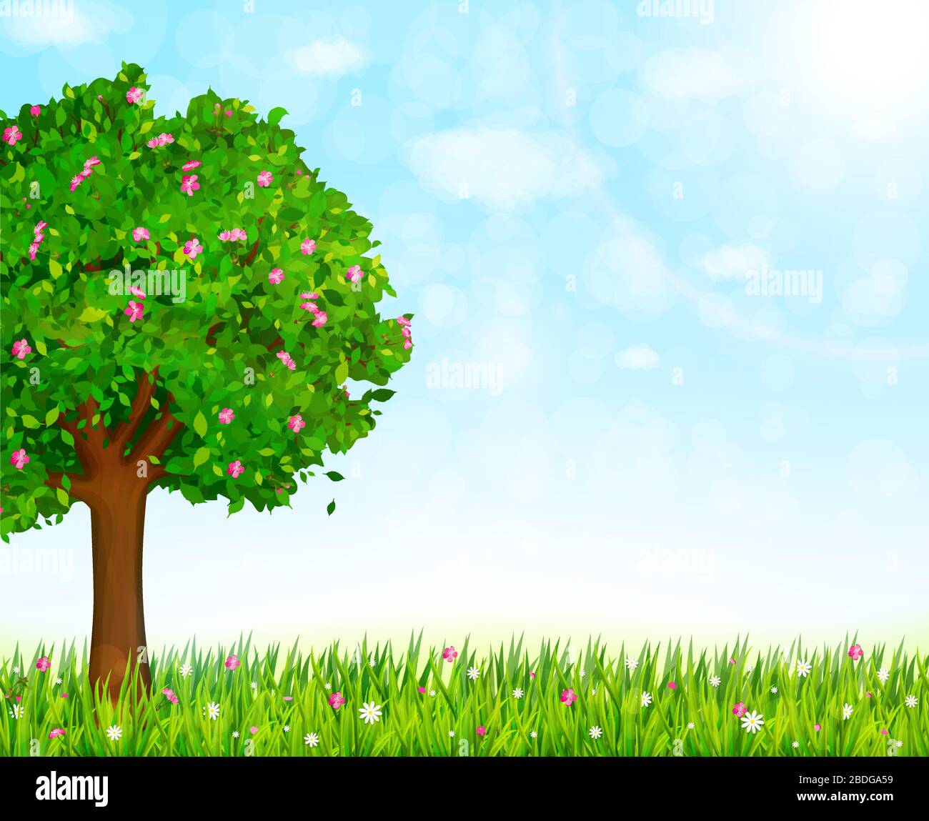 Cherry blossom land Stock Vector Images - Alamy