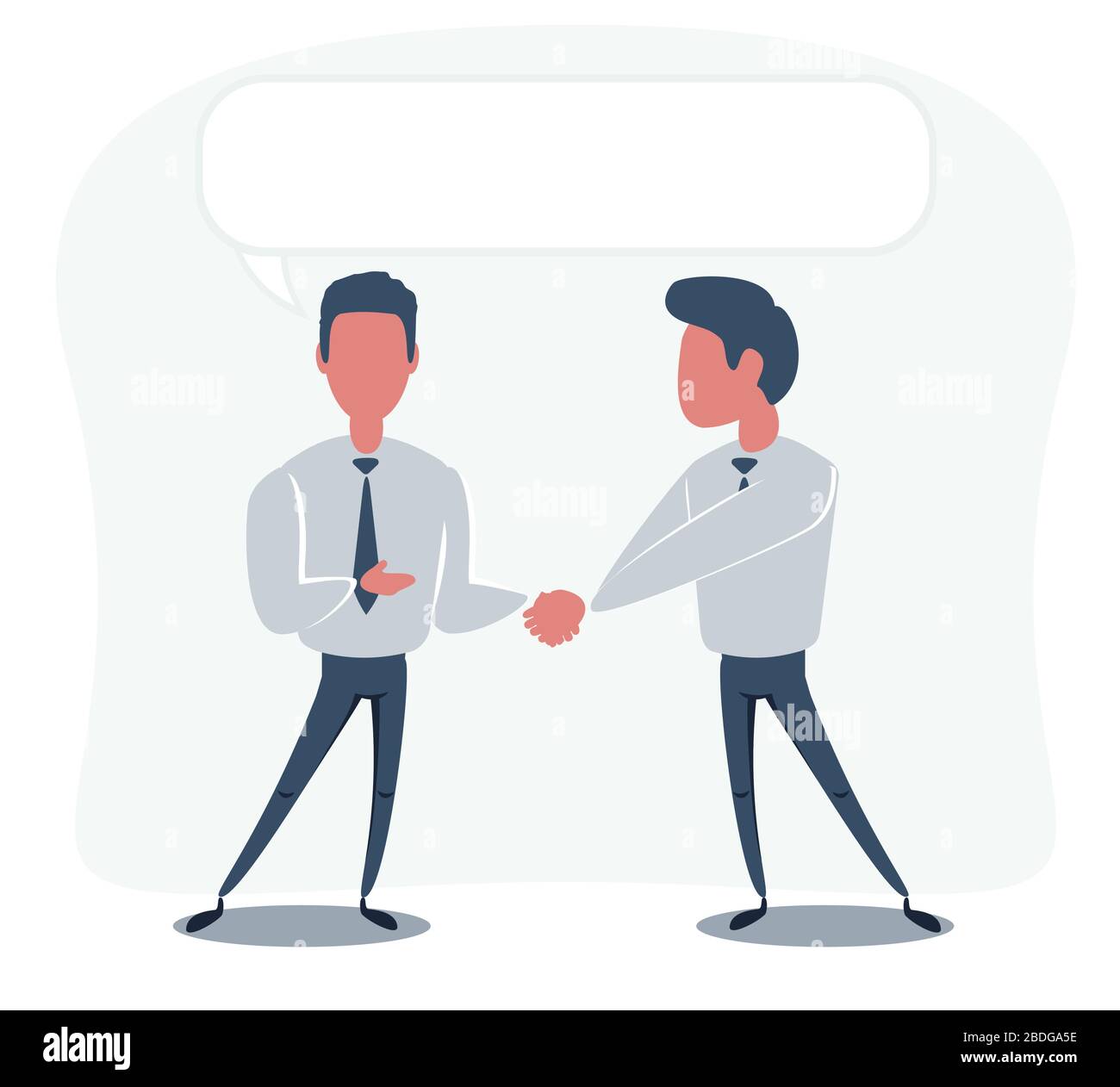 Business partners shaking hands as a symbol of unity. With Speech ...