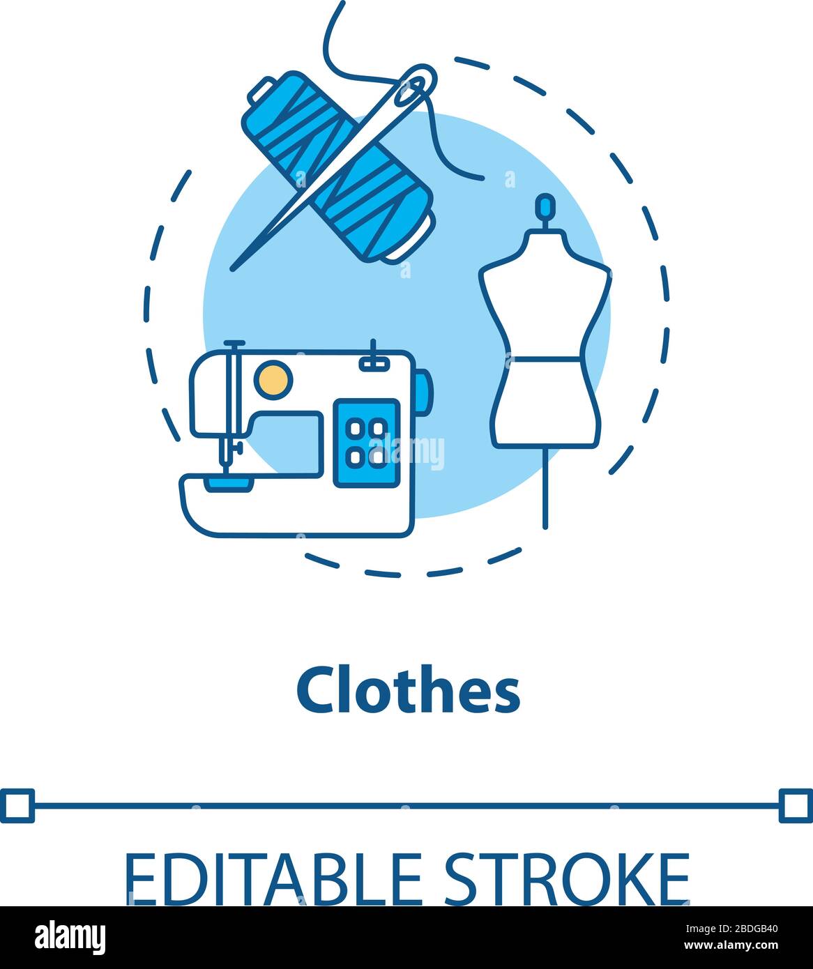 Clothes design studio concept icon. Garment creating idea thin line ...