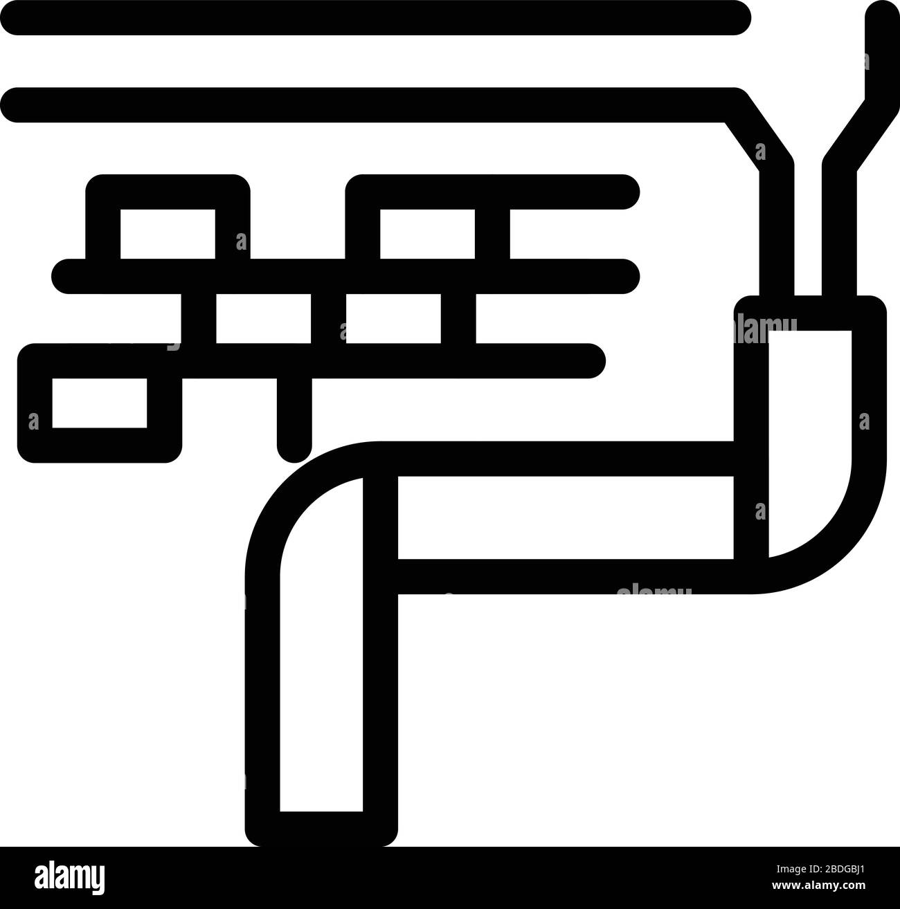 Brick house gutter icon, outline style Stock Vector Image & Art - Alamy