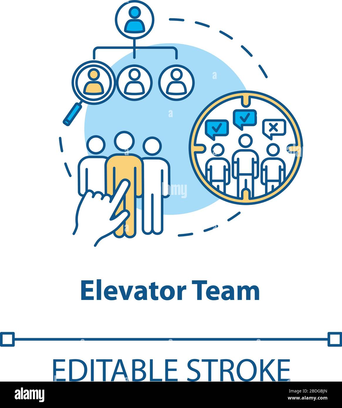 Elevator team concept icon. Work on-demand idea thin line illustration ...