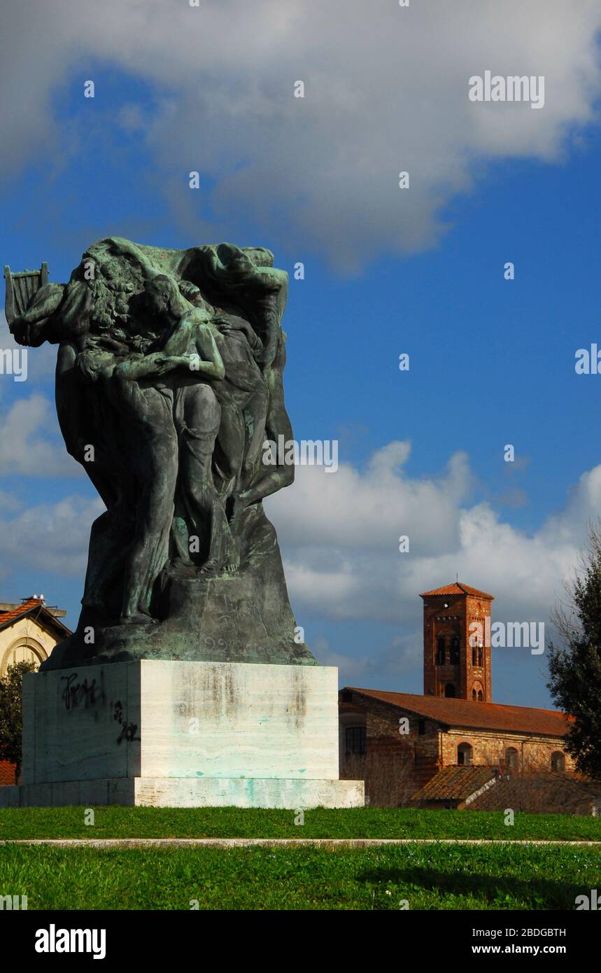 Monument to Alfredo Catalani, an Italian composer, on Lucca ancient ...