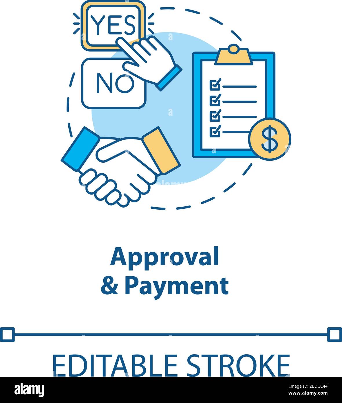 Approval And Payment Concept Icon Order Finishing Idea Thin Line