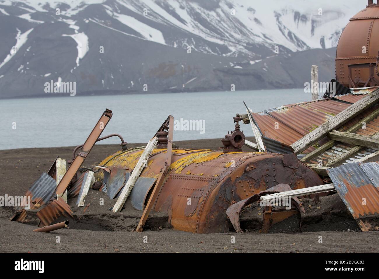 Rusted Out Oil Tanks Stock Photo - Alamy