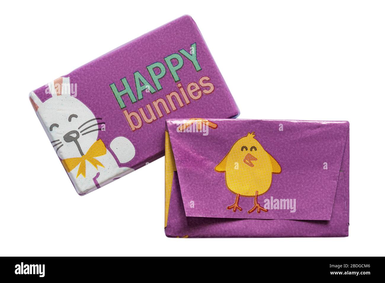 Happy bunnies milk chocolate bars isolated on white background - ideal ...