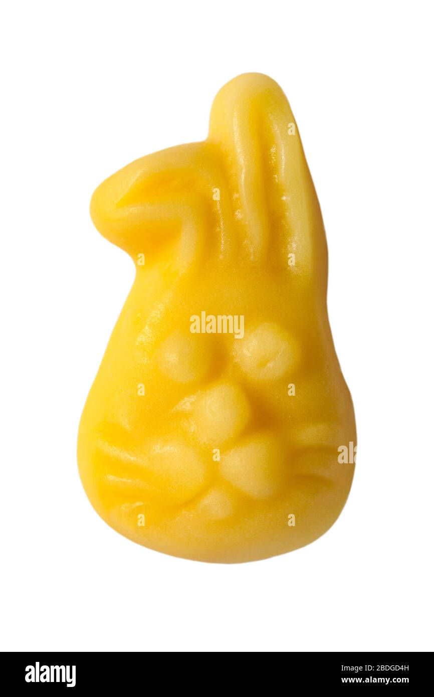 yellow Easter bunny, Easter shaped gummies isolated on white background ...