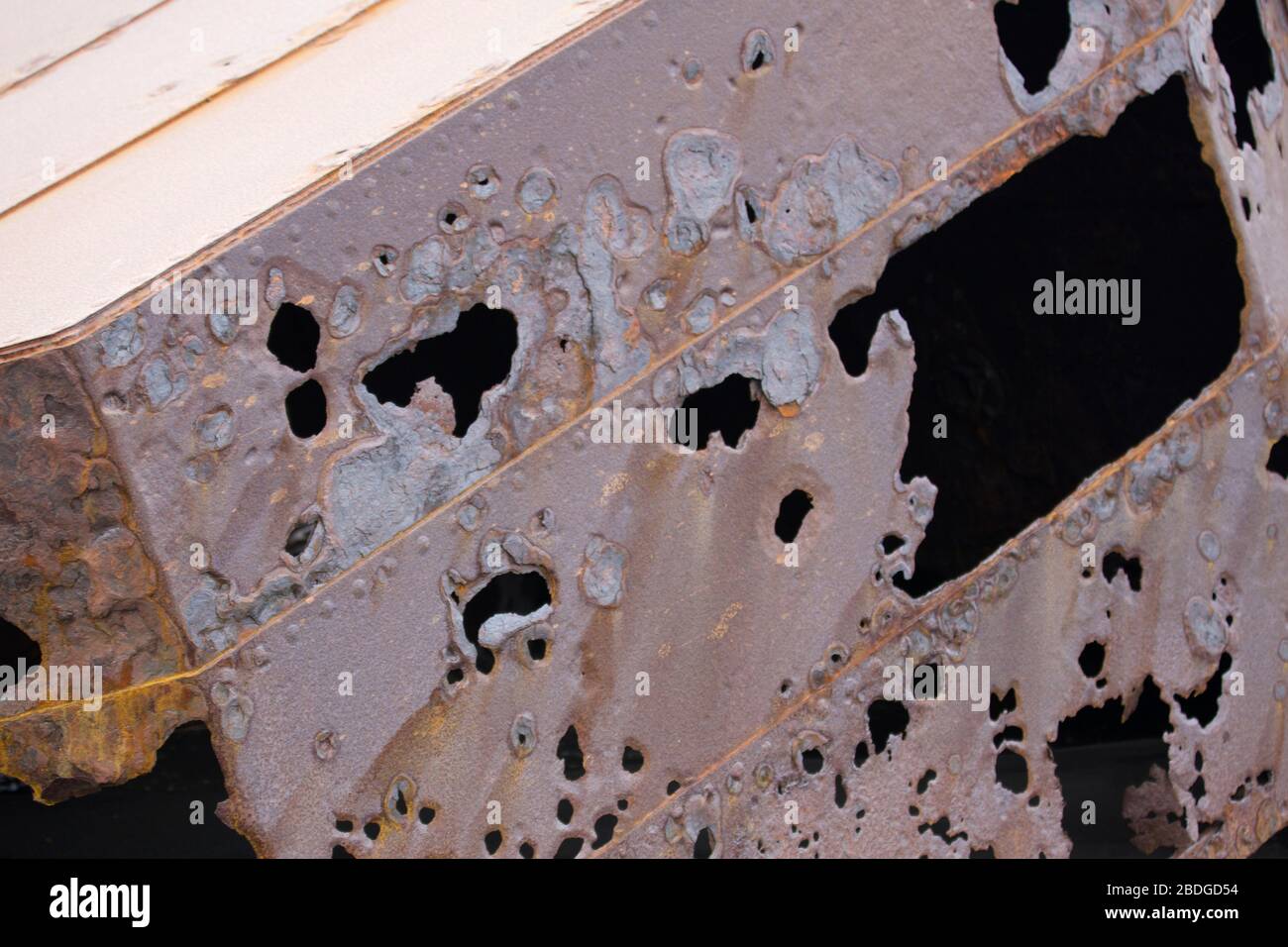 Closeup of Rusted out Hull Stock Photo - Alamy