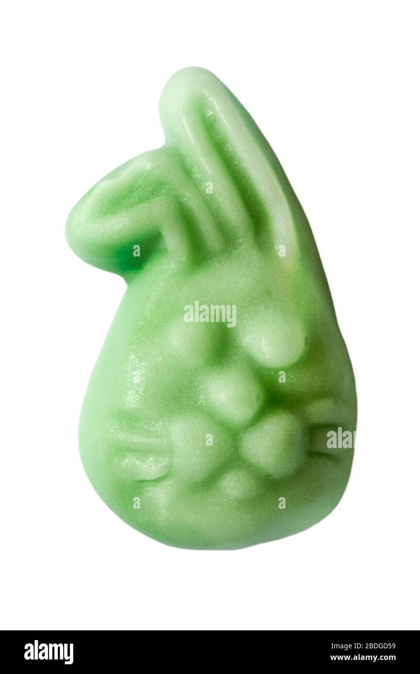 green Easter bunny, Easter shaped gummies isolated on white background ...