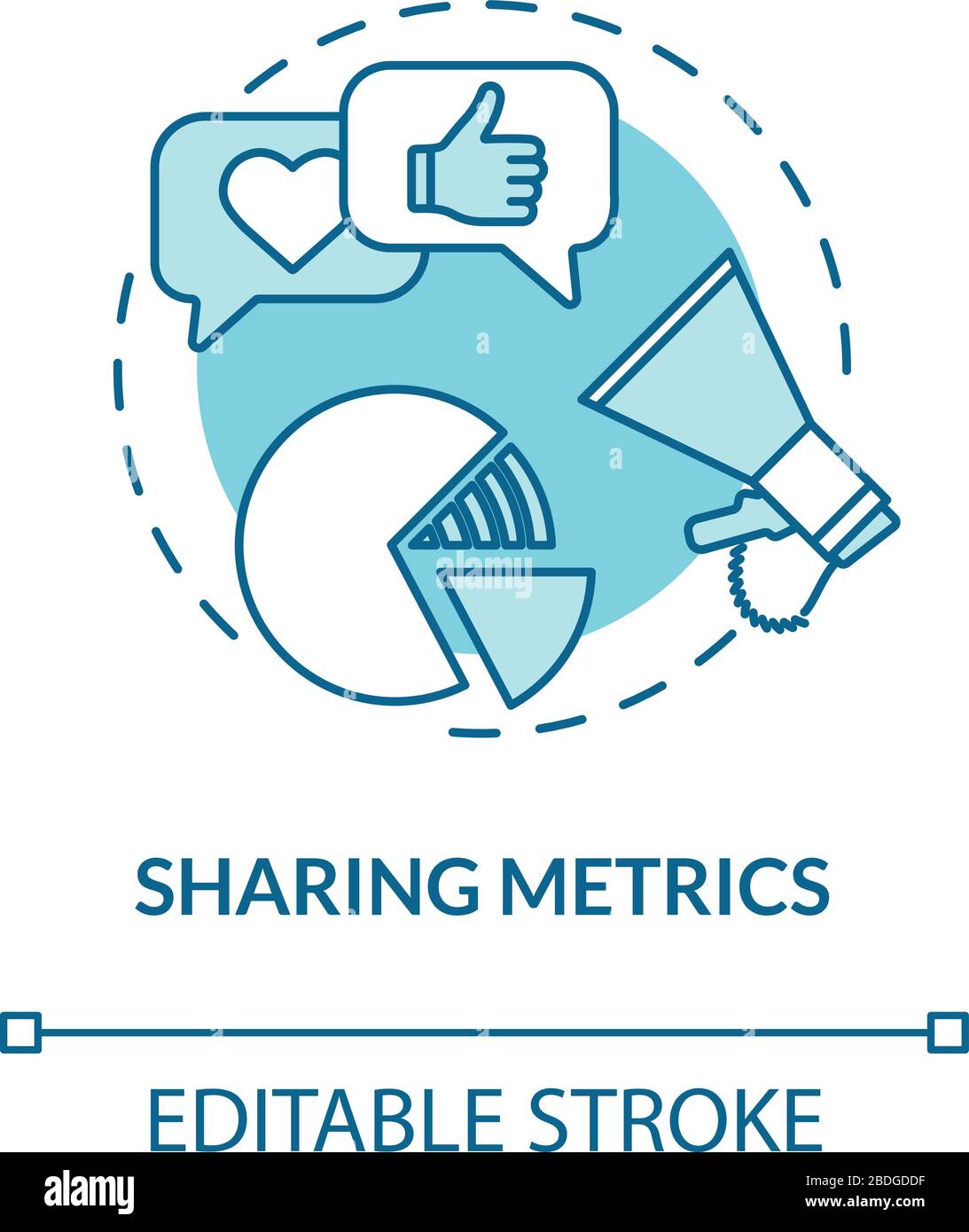 Sharing metrics concept icon. Viral internet advertising strategy, social media marketing idea ...