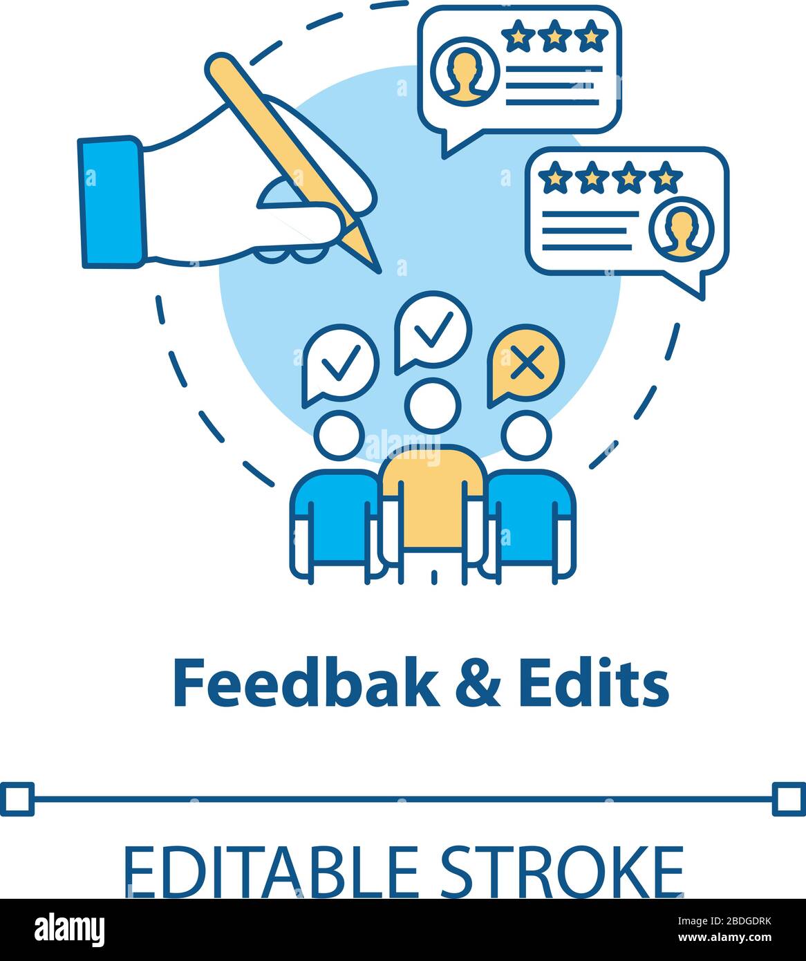 Feedback and edits concept icon. Client comments, required changes ...