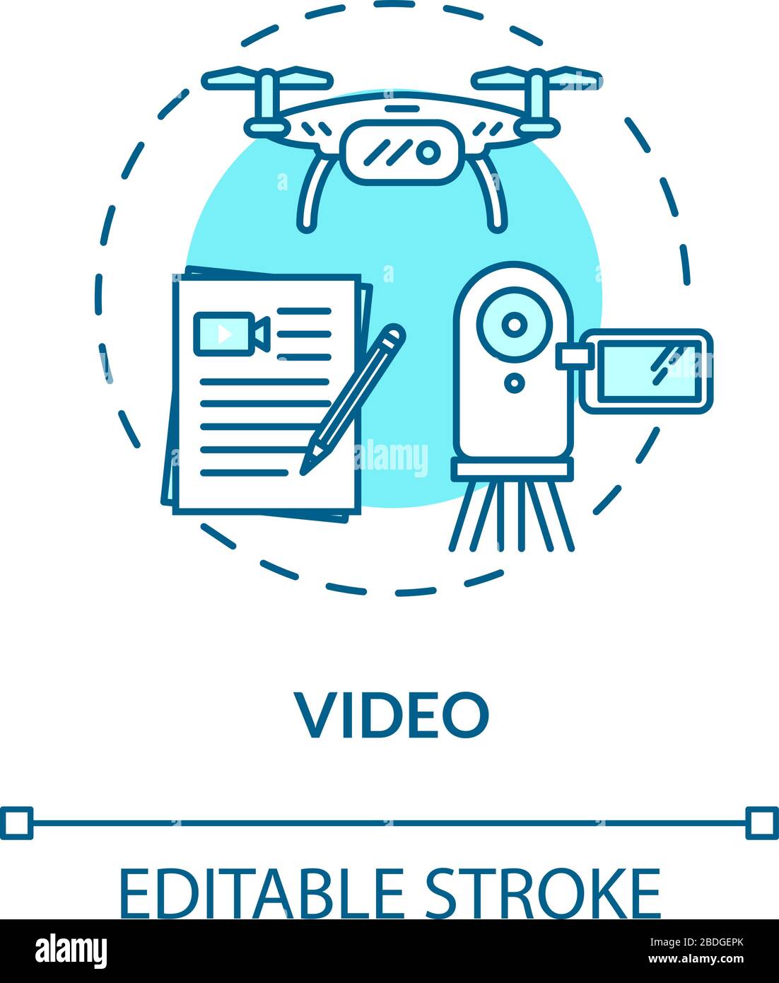 Video concept icon. Digital marketing, multimedia content creation idea ...