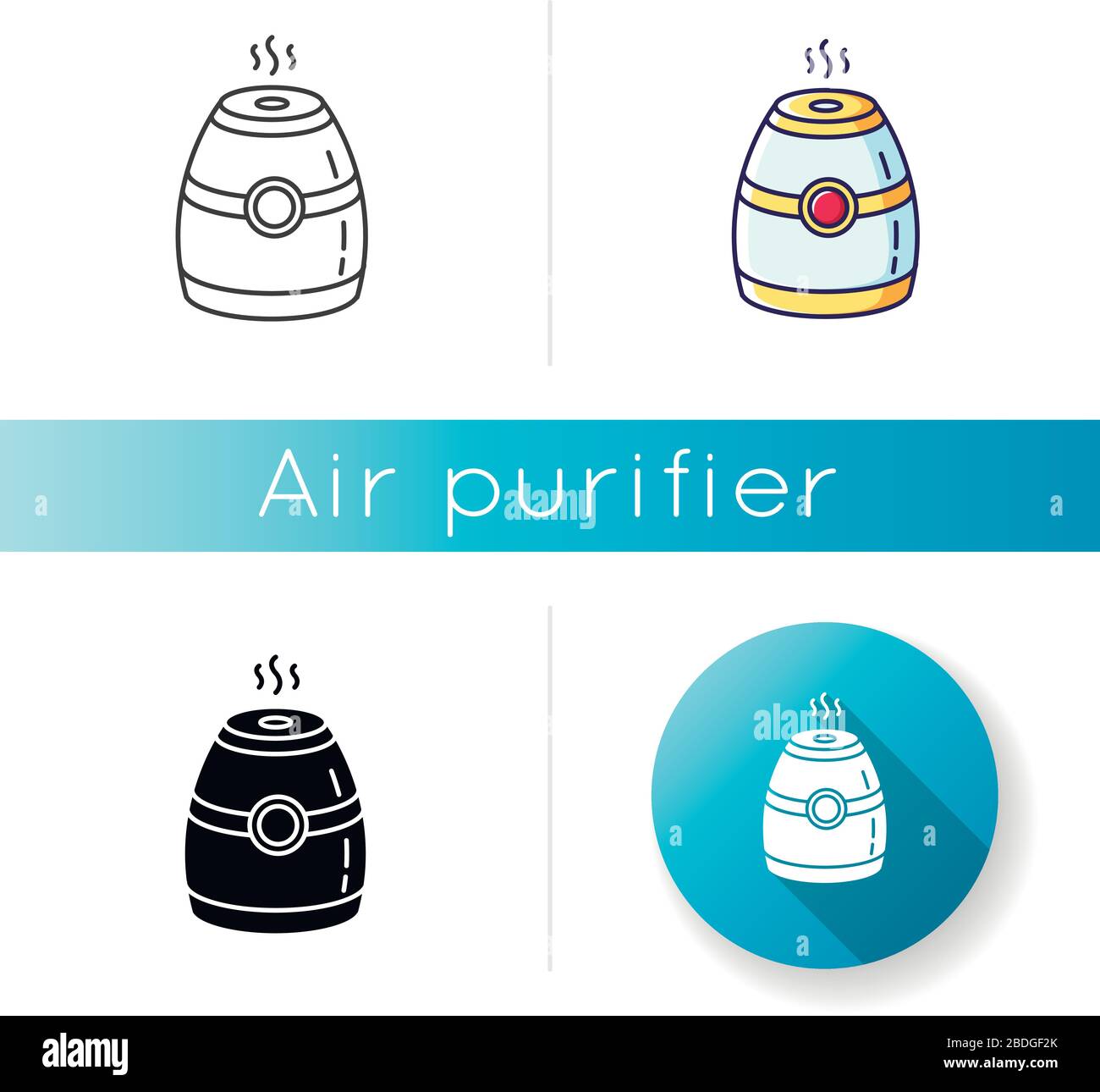 Steam humidifier icon. Portable air purifier, ionizer, domestic ...
