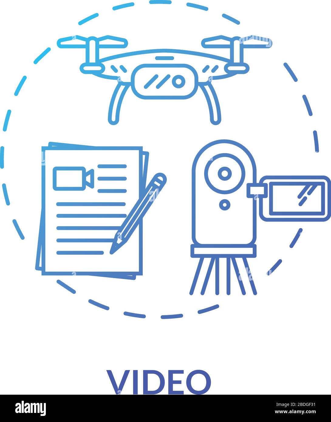 Video concept icon. Digital marketing, multimedia content creation idea ...