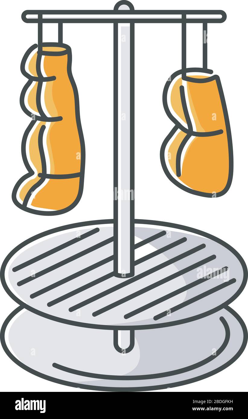 Food smocking RGB color icon. Flavoring and preserving products. Rustic ...