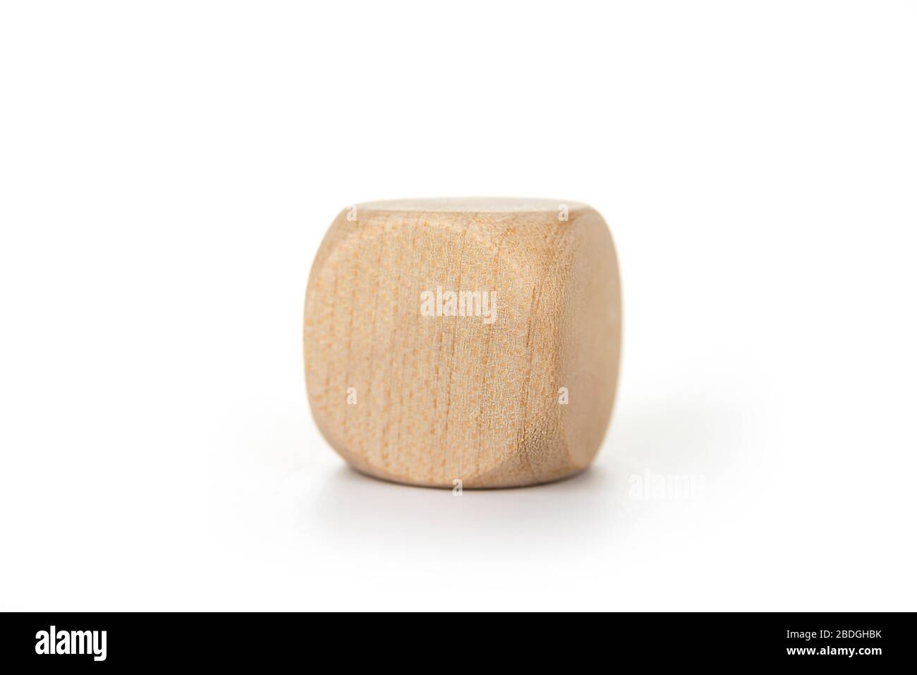 Wooden blank dice on a white background Stock Photo - Alamy