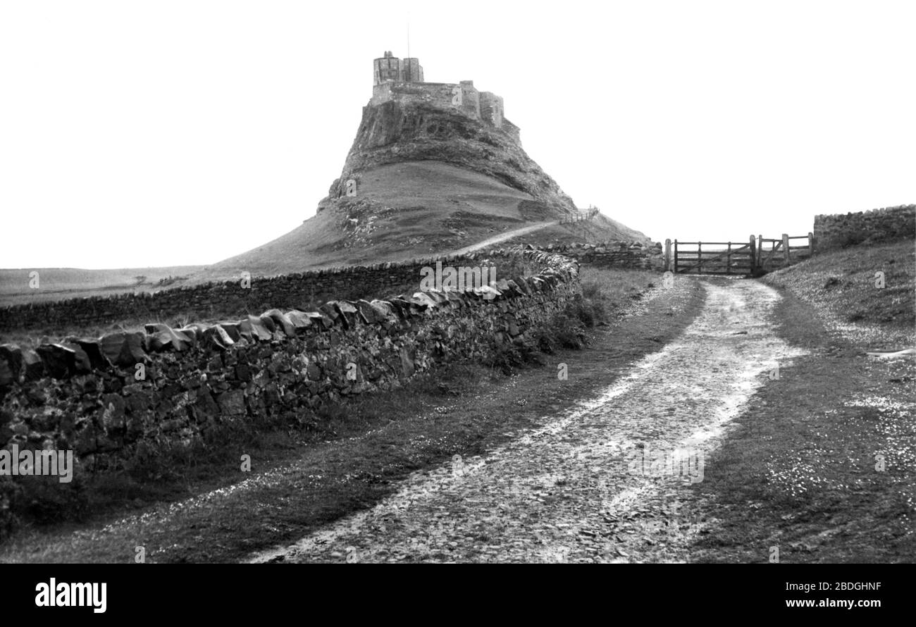 Holy Island, the Castle c1940 Stock Photo - Alamy