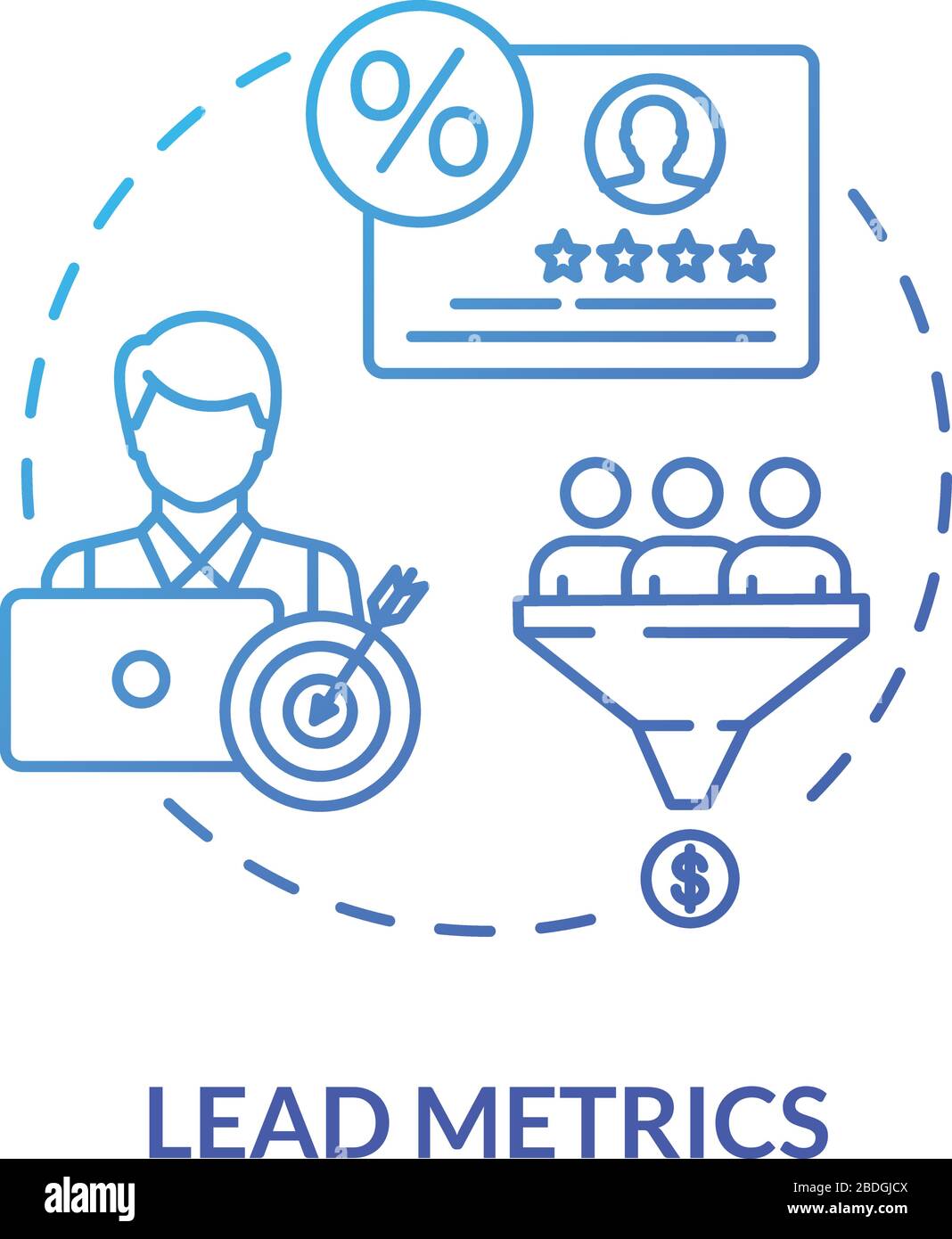 Lead metrics concept icon. Customer rewards and loyalty programs ...