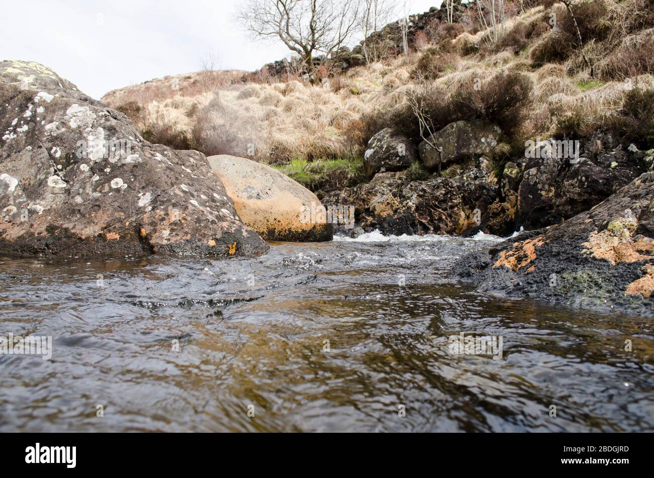 Water from Stream flowing Over Rocks Stock Photo - Alamy