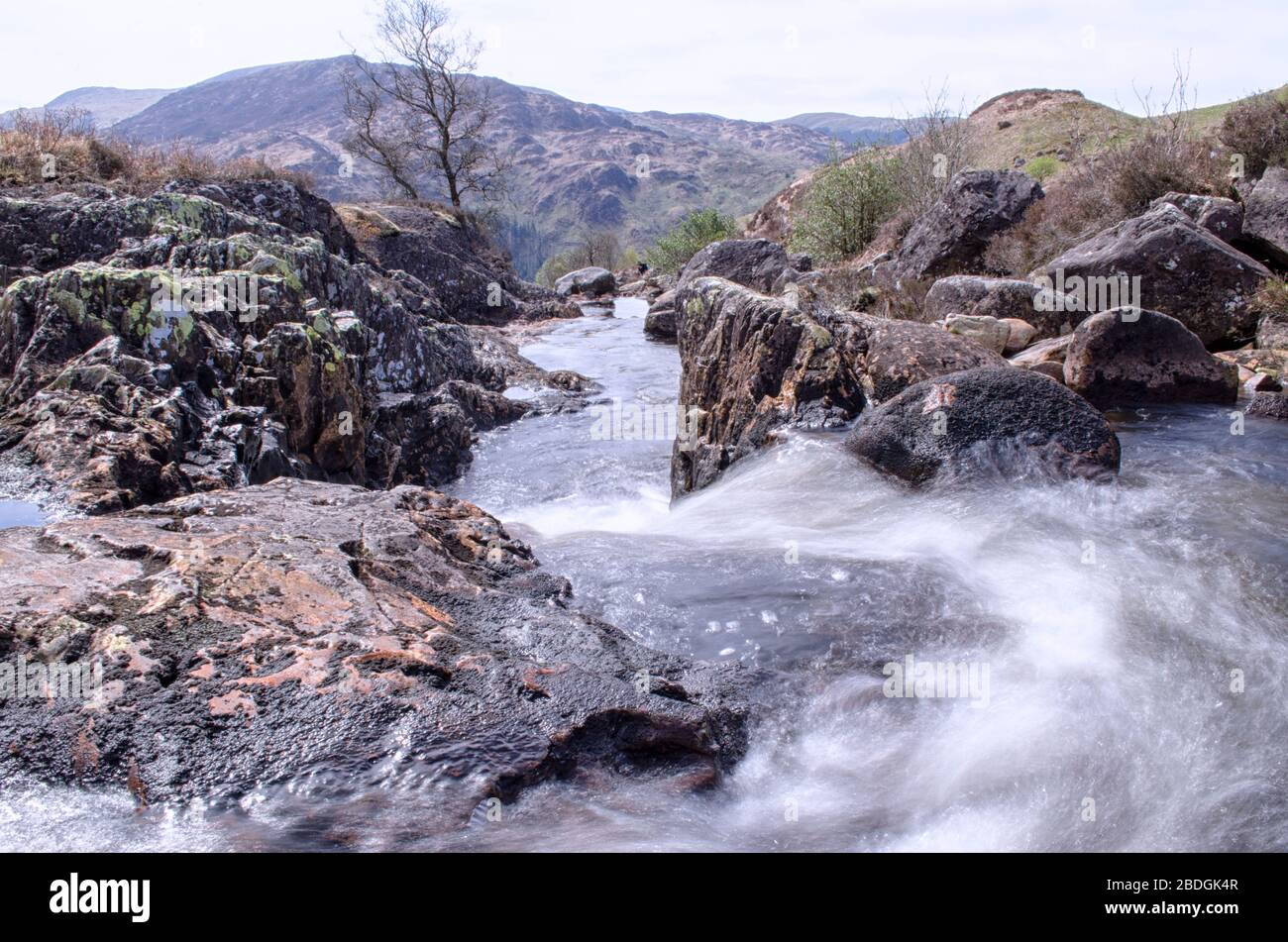 Water from Stream flowing Over Rocks Stock Photo - Alamy