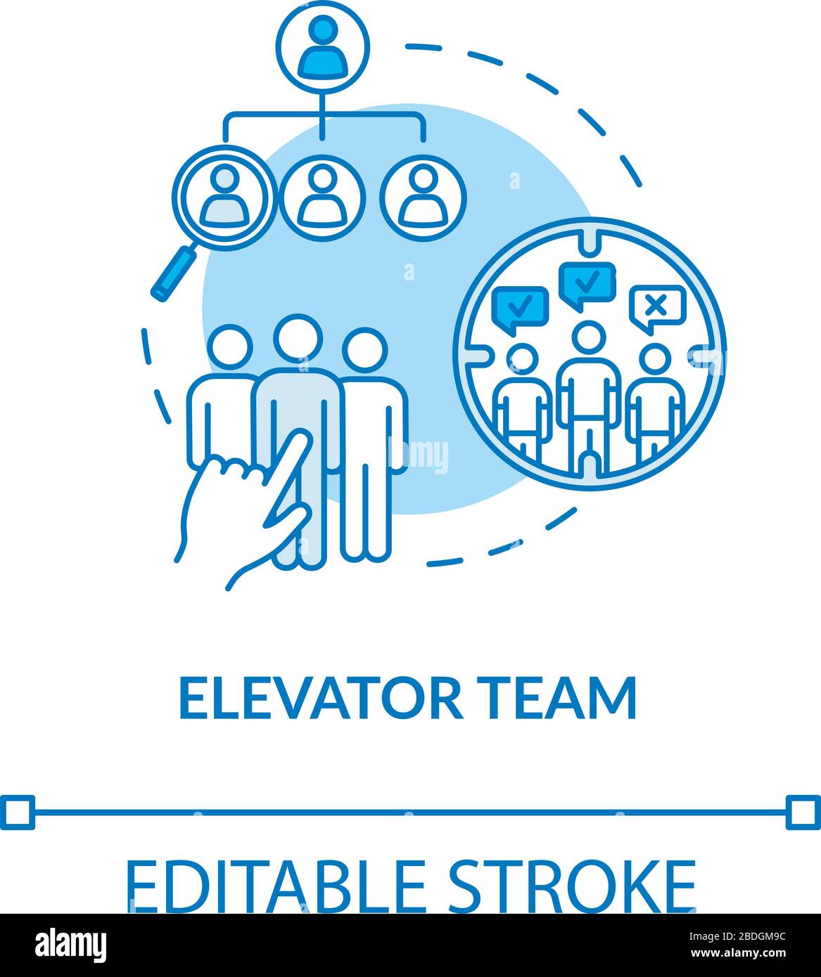 Elevator team, collaboration type concept icon. Work on-demand, staff ...