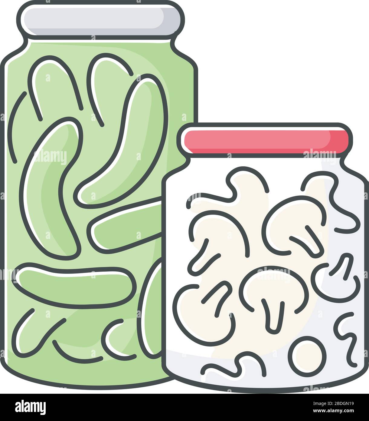 Pickling RGB color icon. Food conservation, vegetables preservation ...