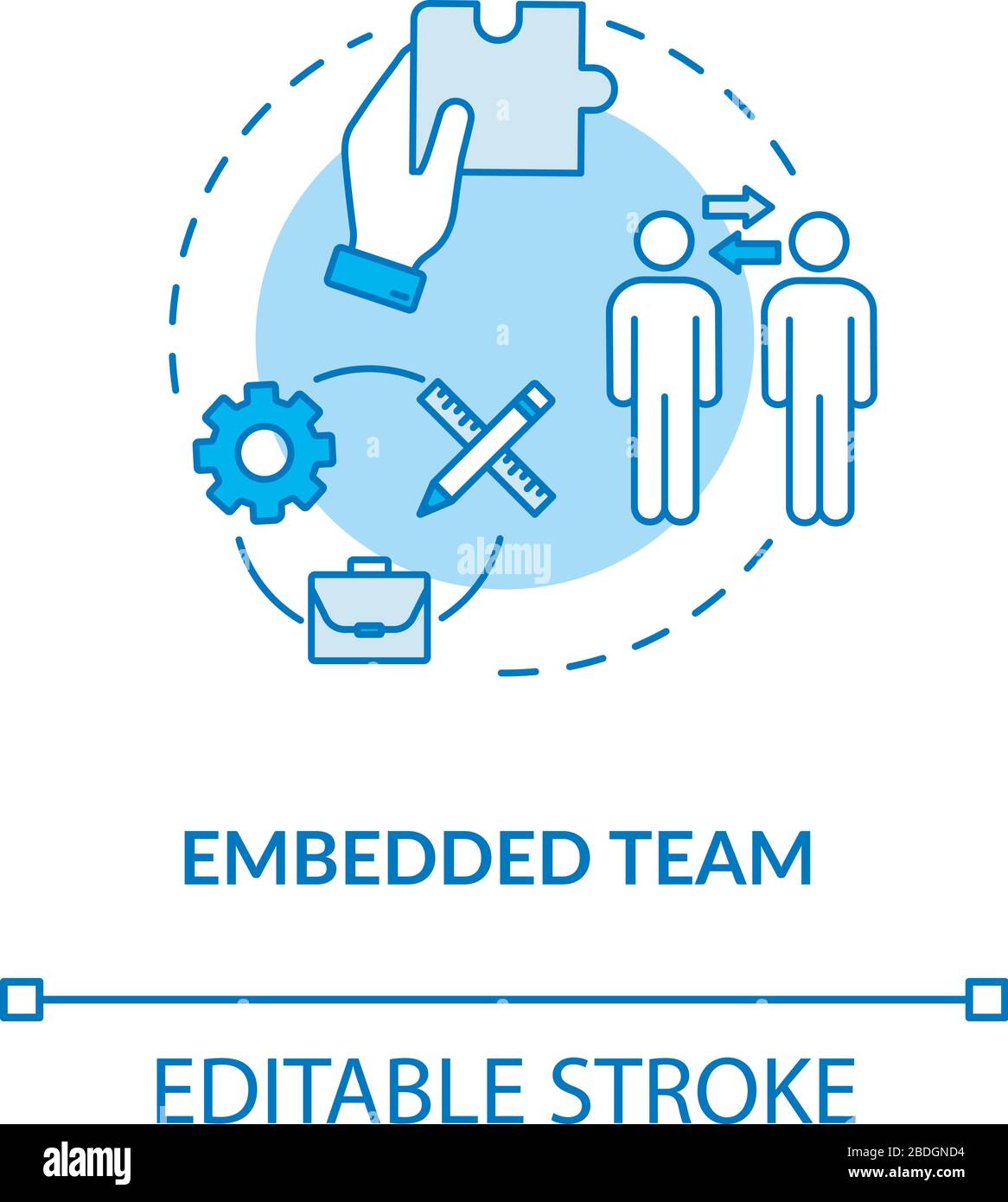 Embedded team, collaboration type concept icon. Cross-functionality ...