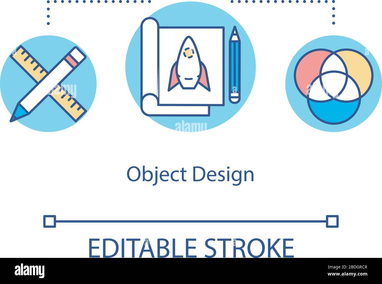 Object design concept icon. Project creating, plan forming idea thin ...