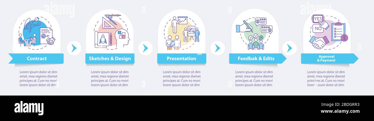 Project work process vector infographic template. Management ...