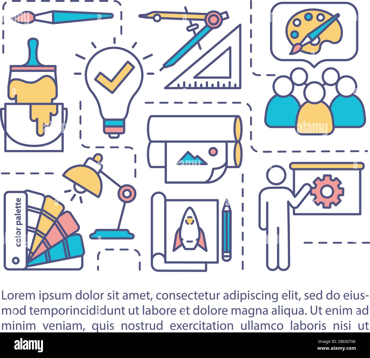 Collaborative teamwork concept icon with text. Working on creative ...