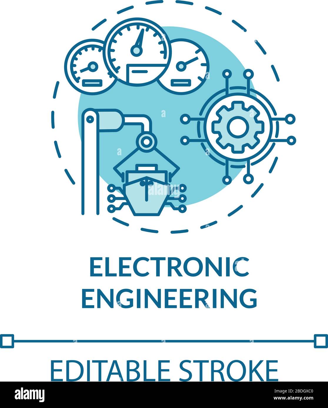 Electronic engineering turquoise concept icon. Ship devices maintenance ...