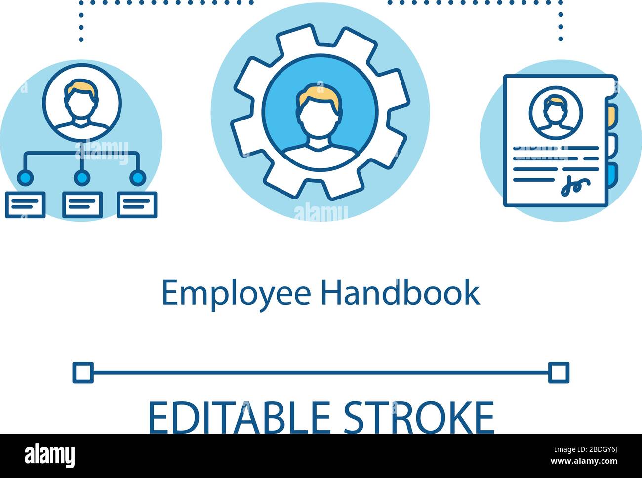 Employee handbook concept icon. Legal issues solving way idea thin line ...