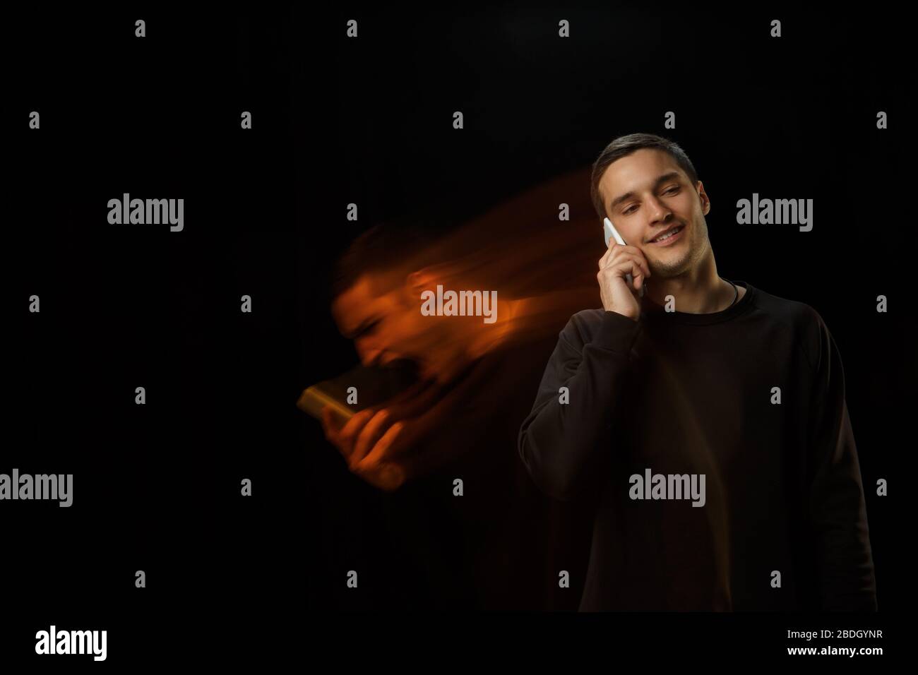 Calm outside, angry inside. The versatility of man - opened emotions ...