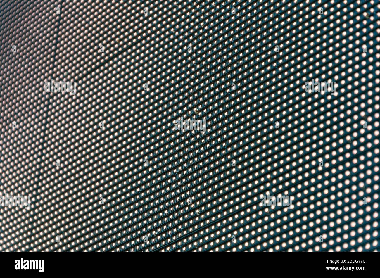 Street LED information screen close-up. LED panel. Lots of leds on ...